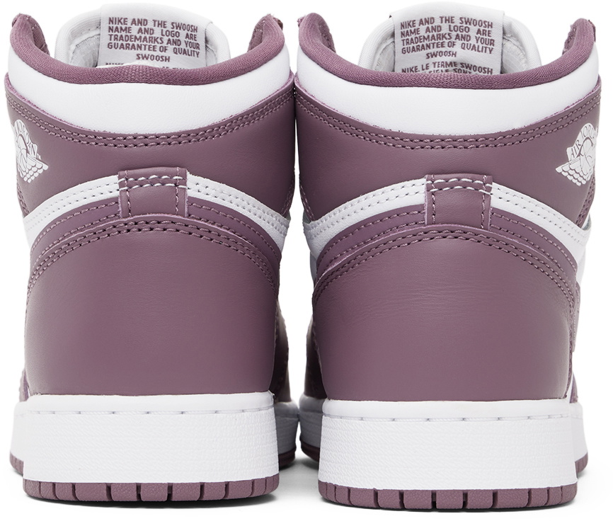 Nike Jordan Kids Purple & White Air Jordan 1 High OG Big Kids Sneakers ...