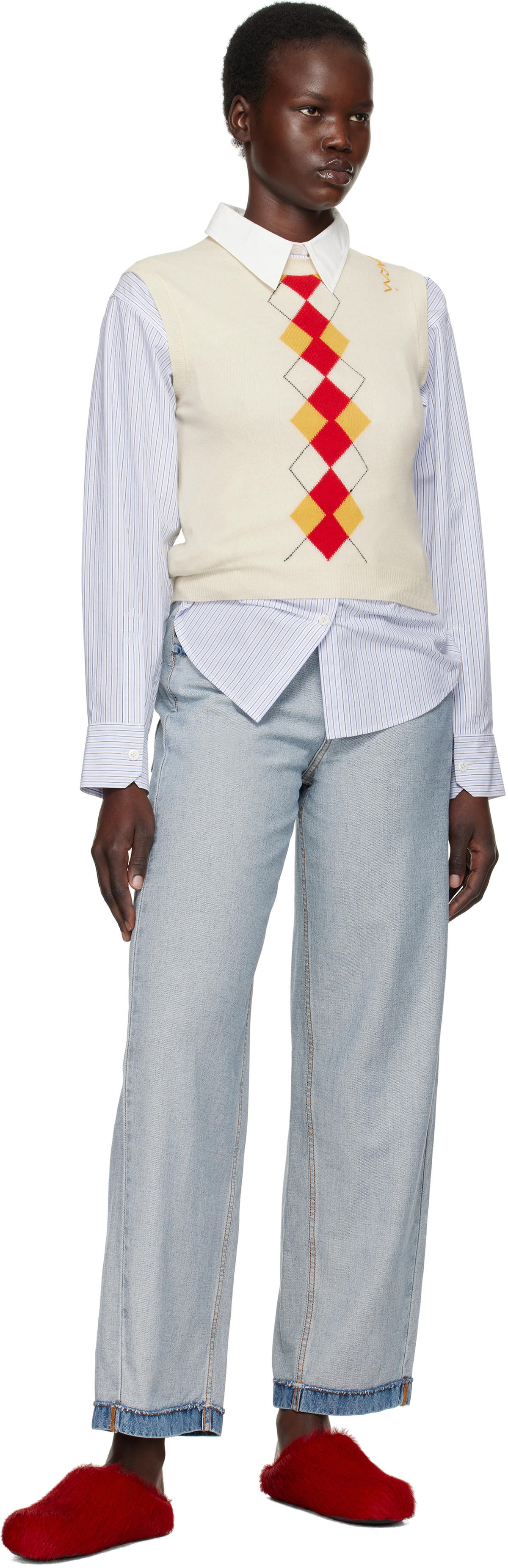 Marni Off-Whtie Argyle Vest Marni