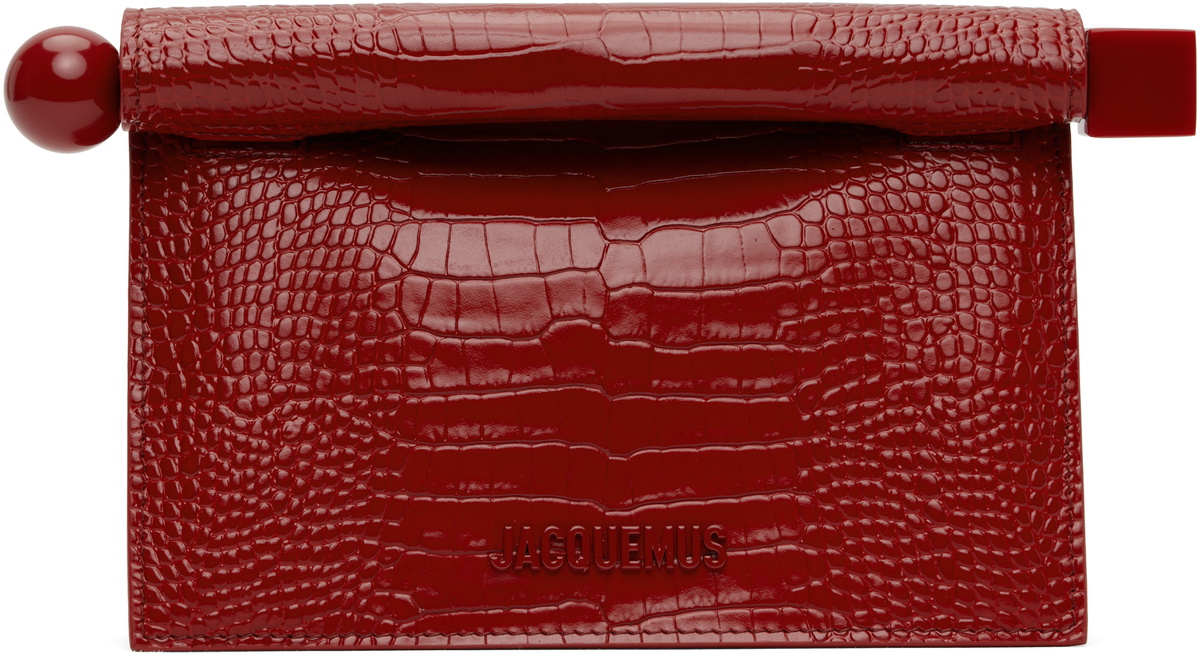 JACQUEMUS Red La Croisière 'The small Rond Carré' Clutch Jacquemus