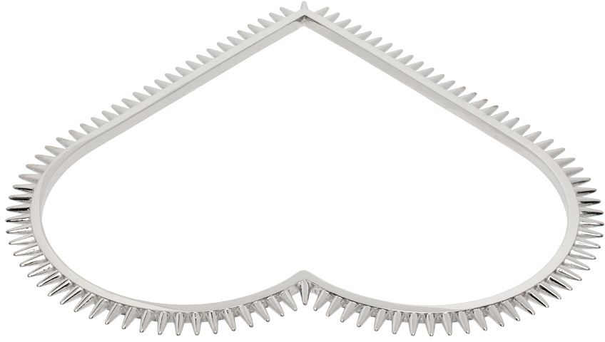 We11done Silver Spike Heart Arm Cuff We11done