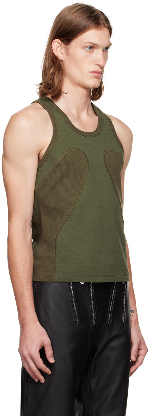 Dion Lee Khaki Rib Shift Tank Top Dion Lee
