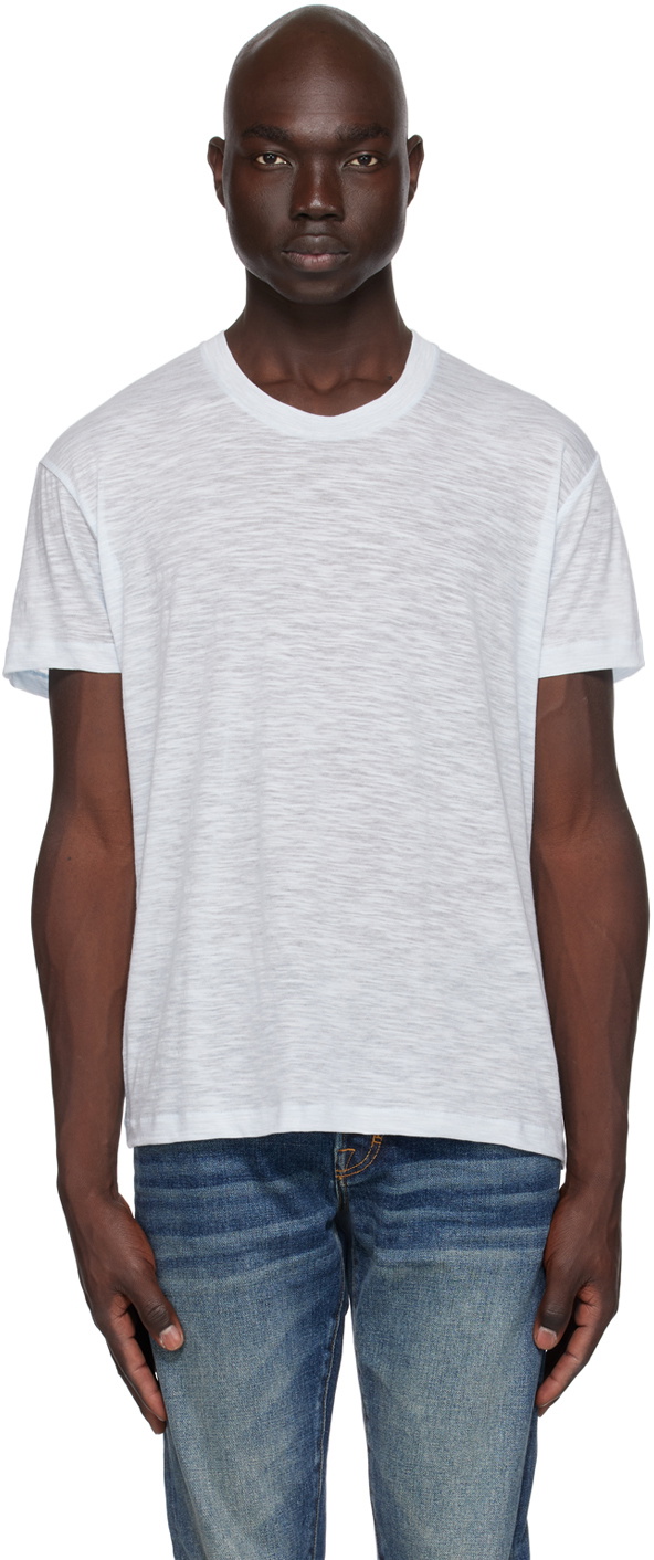TOM FORD Blue Embroidered T-Shirt TOM FORD