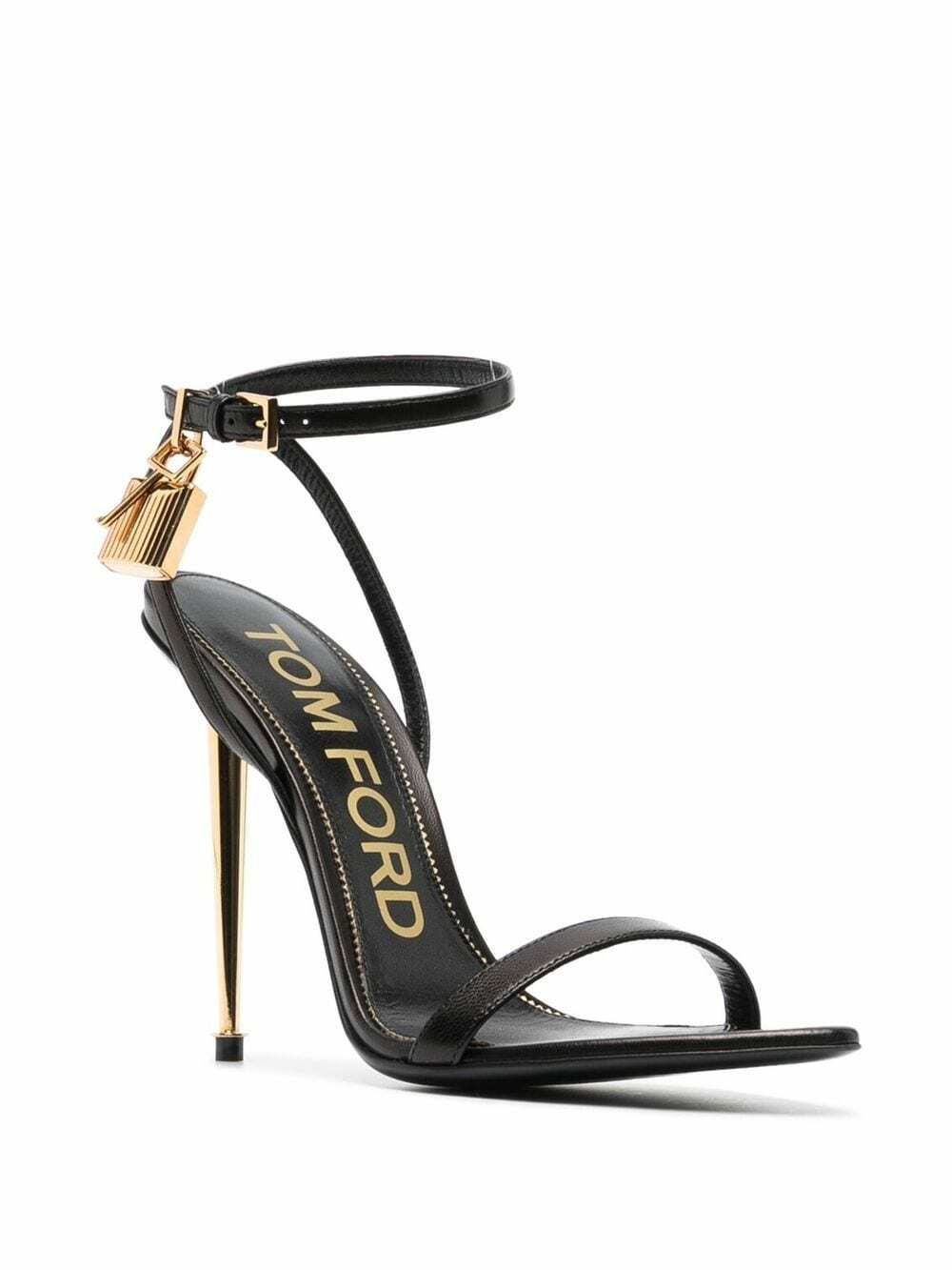 TOM FORD - Pointed Shiny Leather Heel Sandals TOM FORD