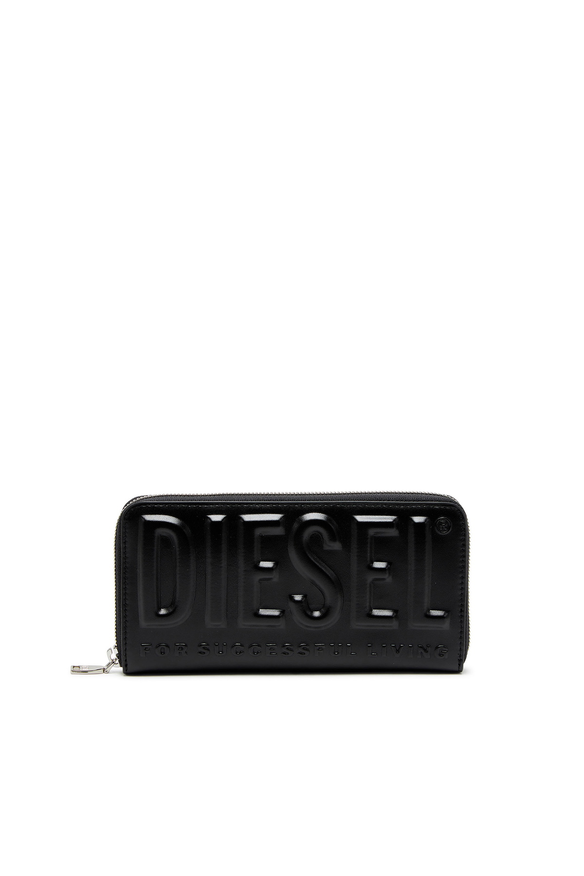 Diesel Long zip wallet in logo-embossed leather - Small Wallets Mens in ...