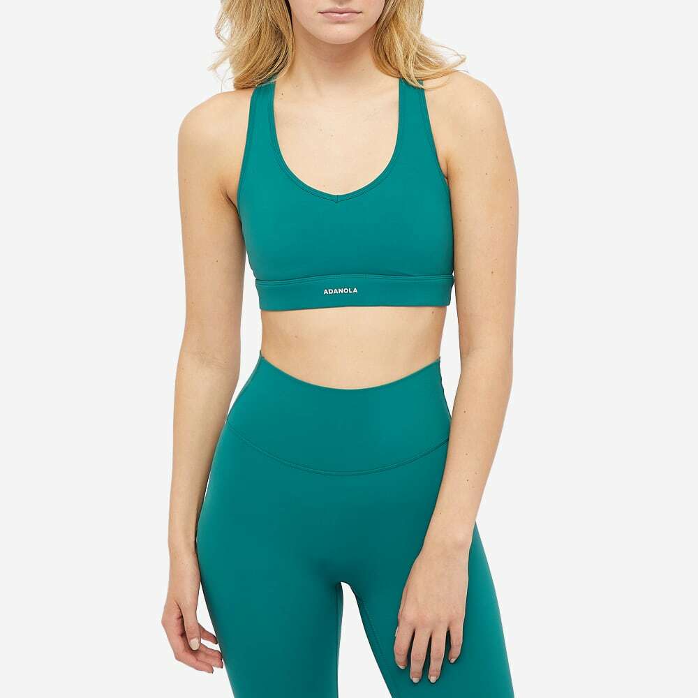 Adanola Women's Tennis Collection Keyhole Bralette in Hunter Green Adanola