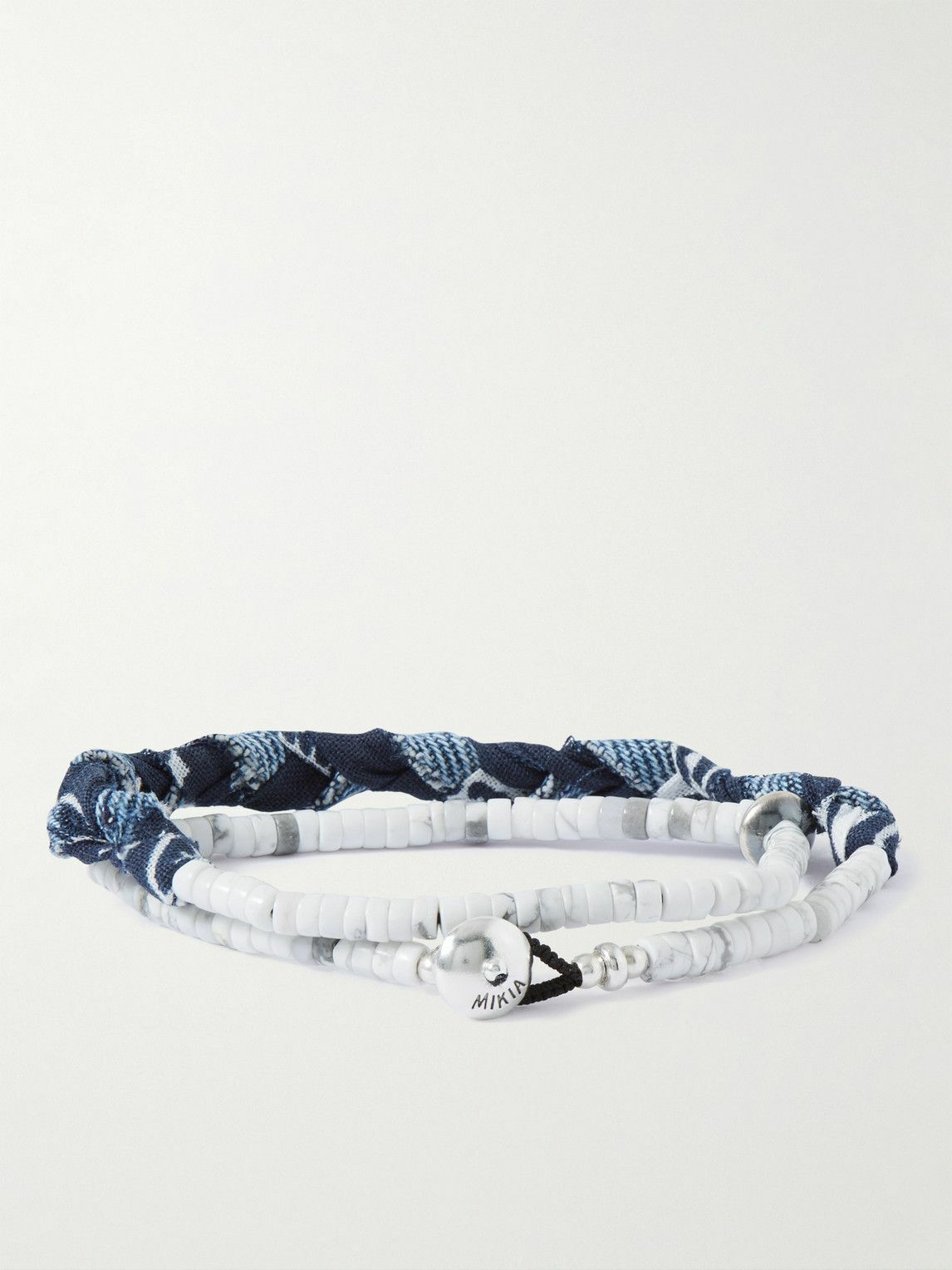 Mikia - Bandana-Print Cotton, Vintage Denim and Multi-Stone Double-Wrap ...