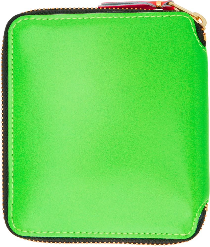 COMME des GARÇONS WALLETS Green Super Fluo Line Wallet Comme des ...