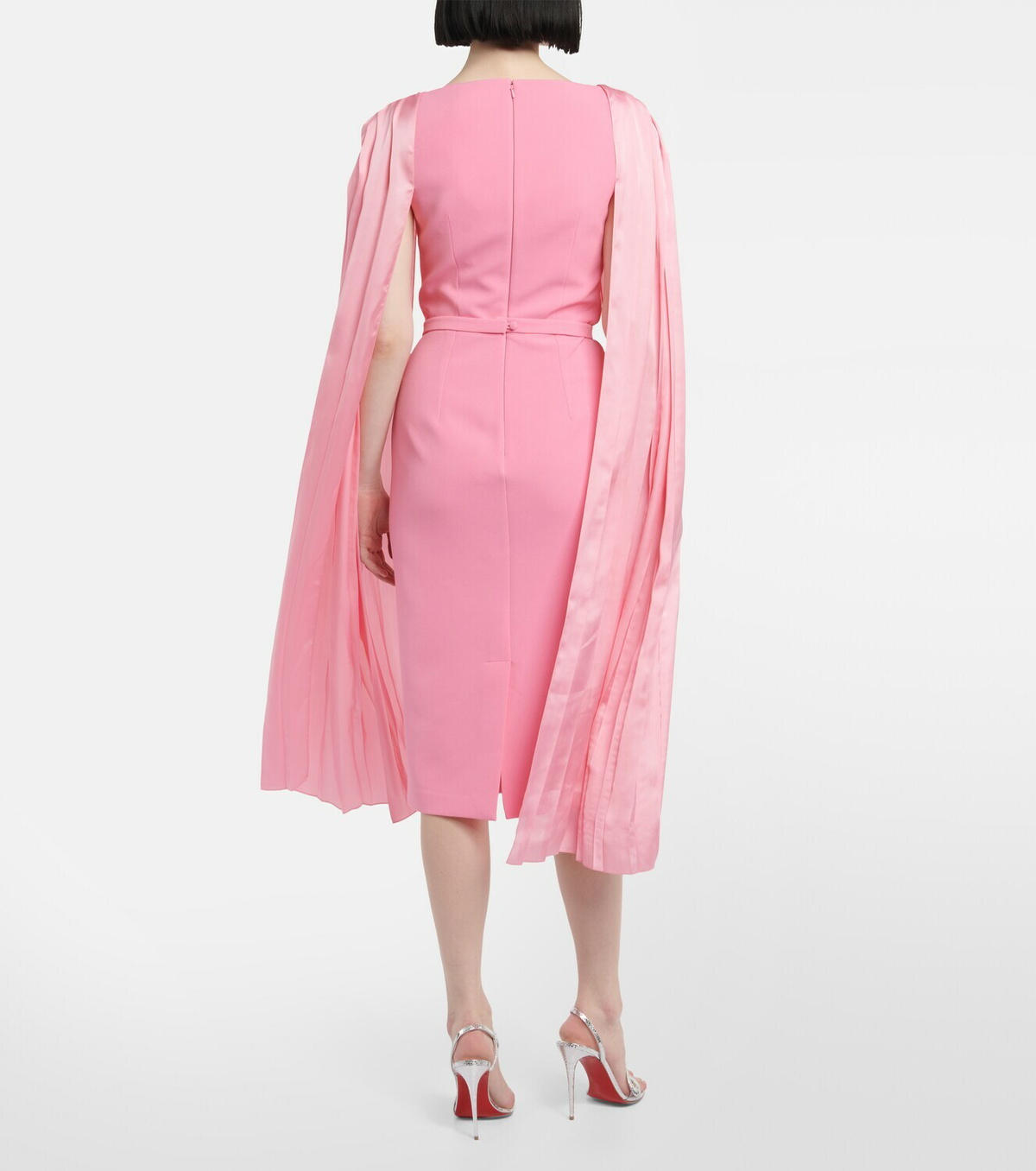 Safiyaa Essiah crêpe and satin midi dress Safiyaa