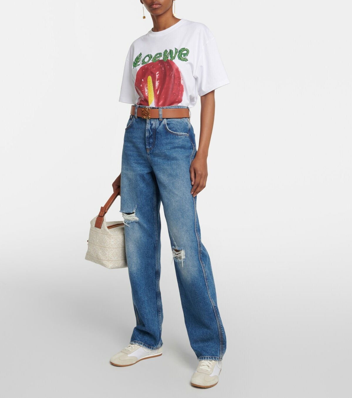 Loewe - Ballet Runner leather and suede sneakers Loewe