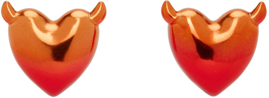 Justine Clenquet Orange & Red Devil Earrings Justine Clenquet