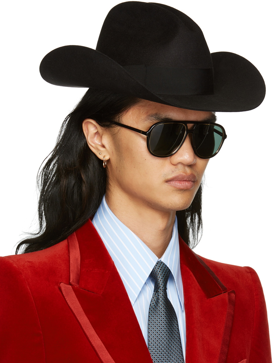 Gucci Black Felt Wide-Brimmed Fedora Gucci