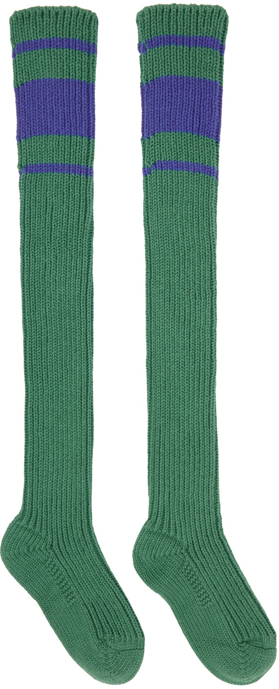 Marni Green Striped Socks Marni