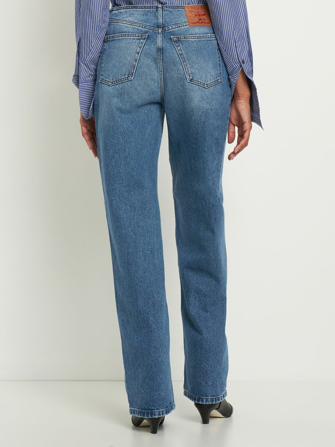 Y/PROJECT - Y Belt Arch Cut Denim Straight Jeans Y/Project