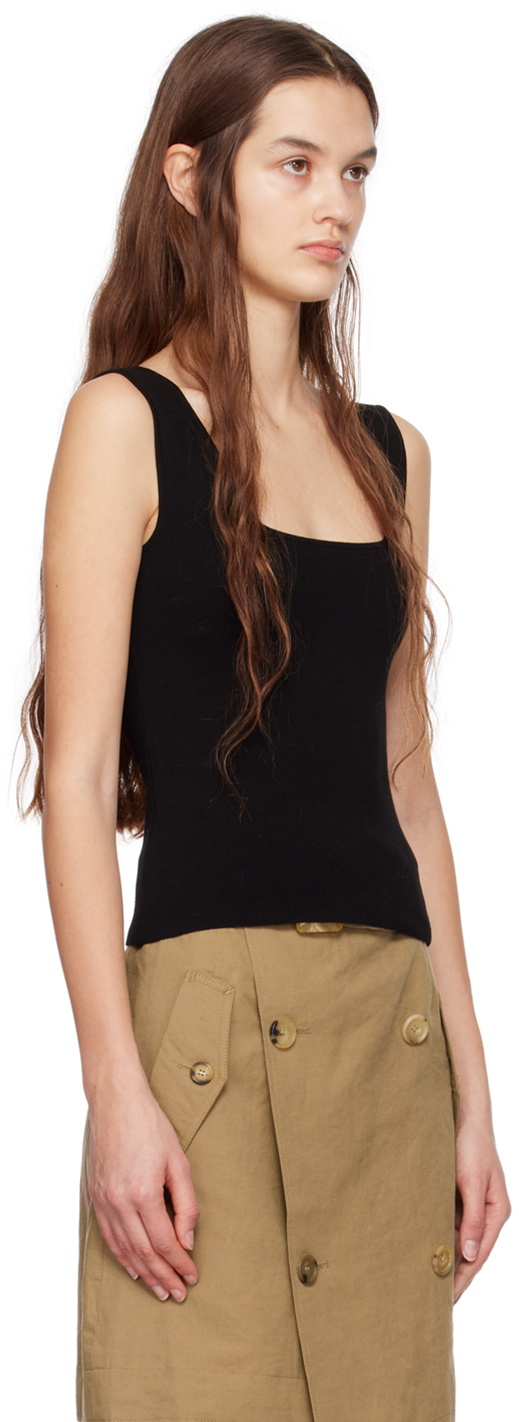 DRAE Black Square Neck Tank Top DRAE