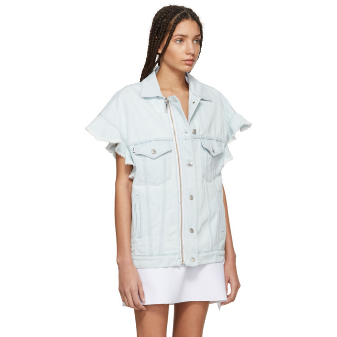 MSGM Blue Denim Ruffles Jacket MSGM