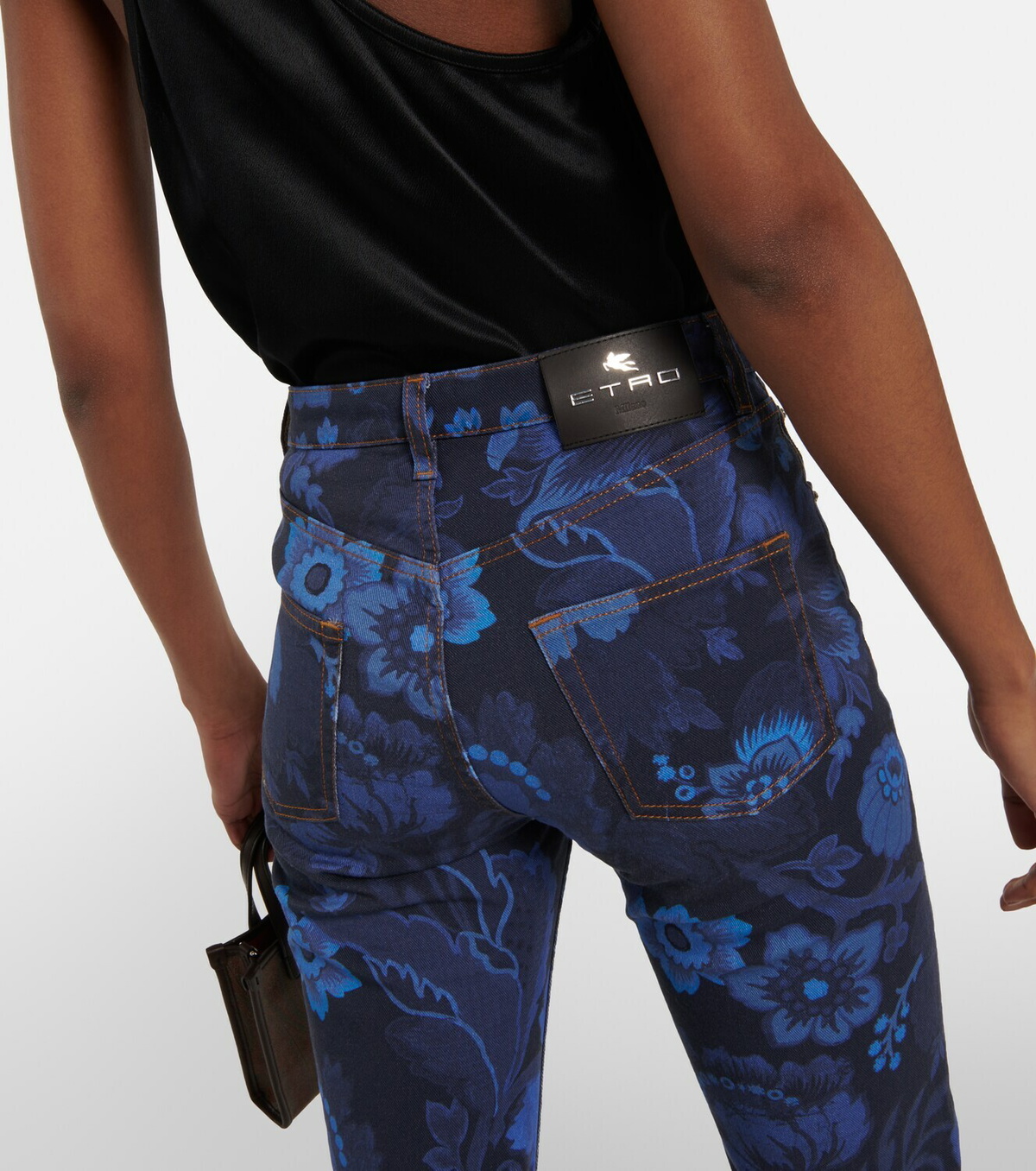 Etro - Printed high-rise straight jeans Etro