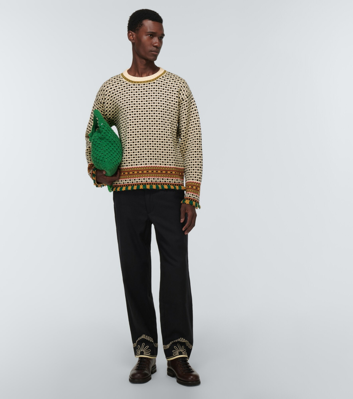Bode - Jacquard wool sweater Bode