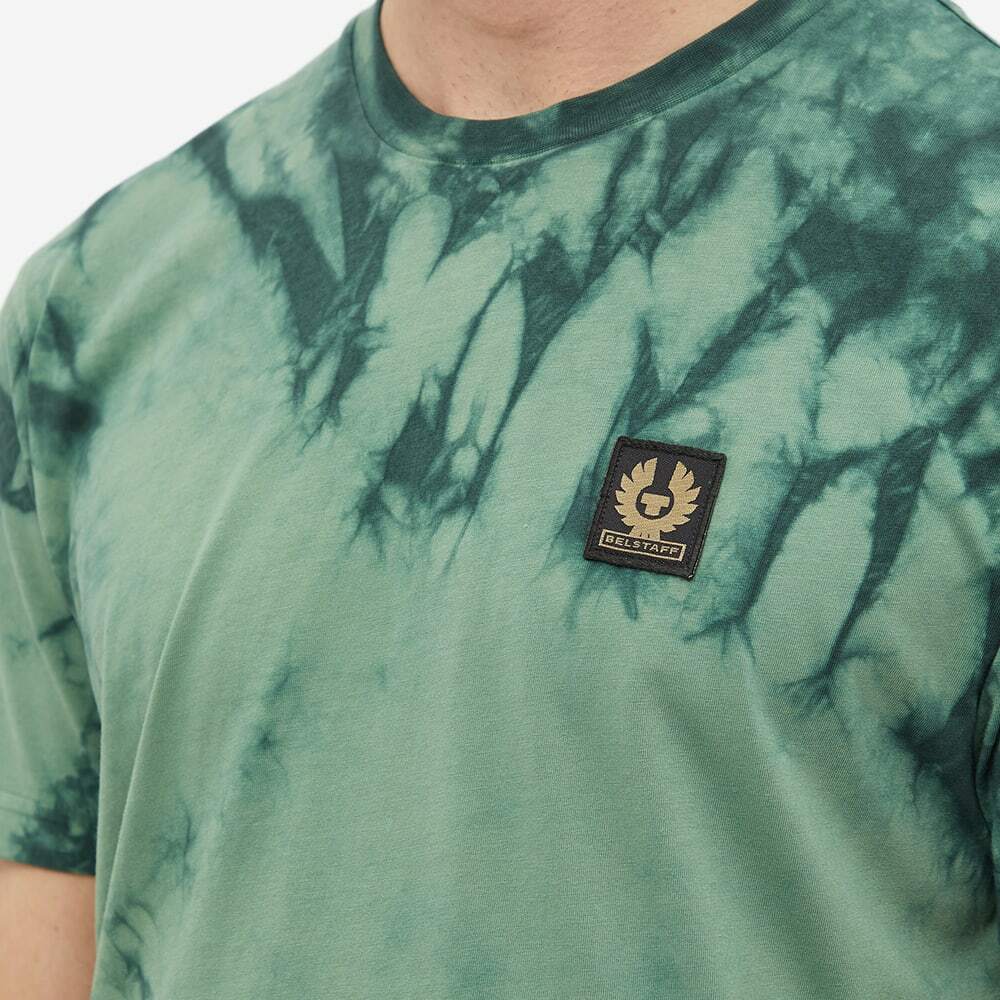 Belstaff Men's Patch Logo Tie Dye T-Shirt in Graph Green Belstaff