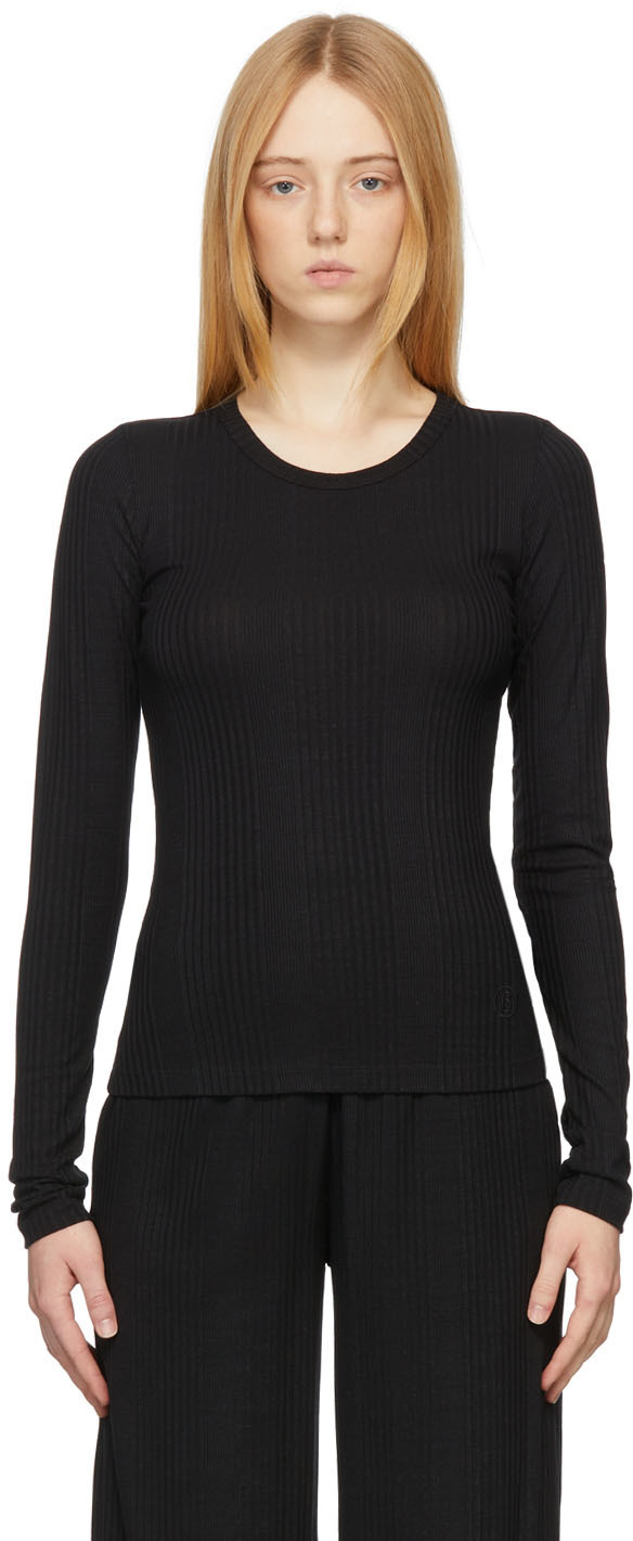 MM6 Maison Margiela Black Jersey T-Shirt MM6 Maison Margiela