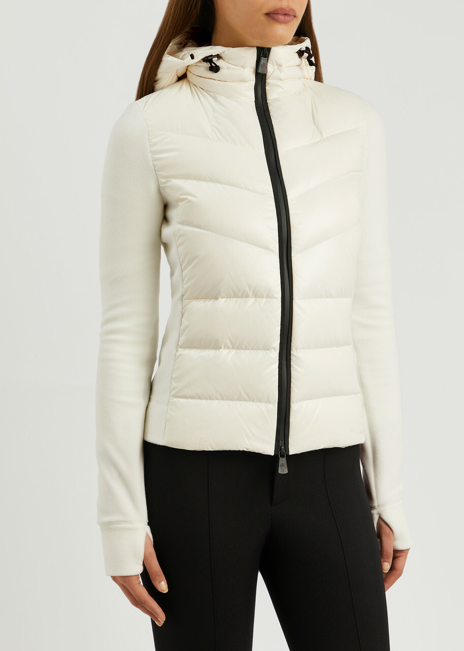 Moncler Quilted Shell and Fleece Jacket White Moncler