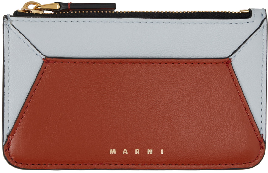 Marni Tan & Gray Calfskin Card Holder Marni