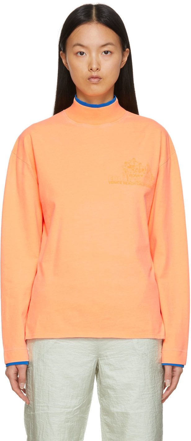 ERL Orange & Blue Layered High Neck Long Sleeve T-Shirt ERL