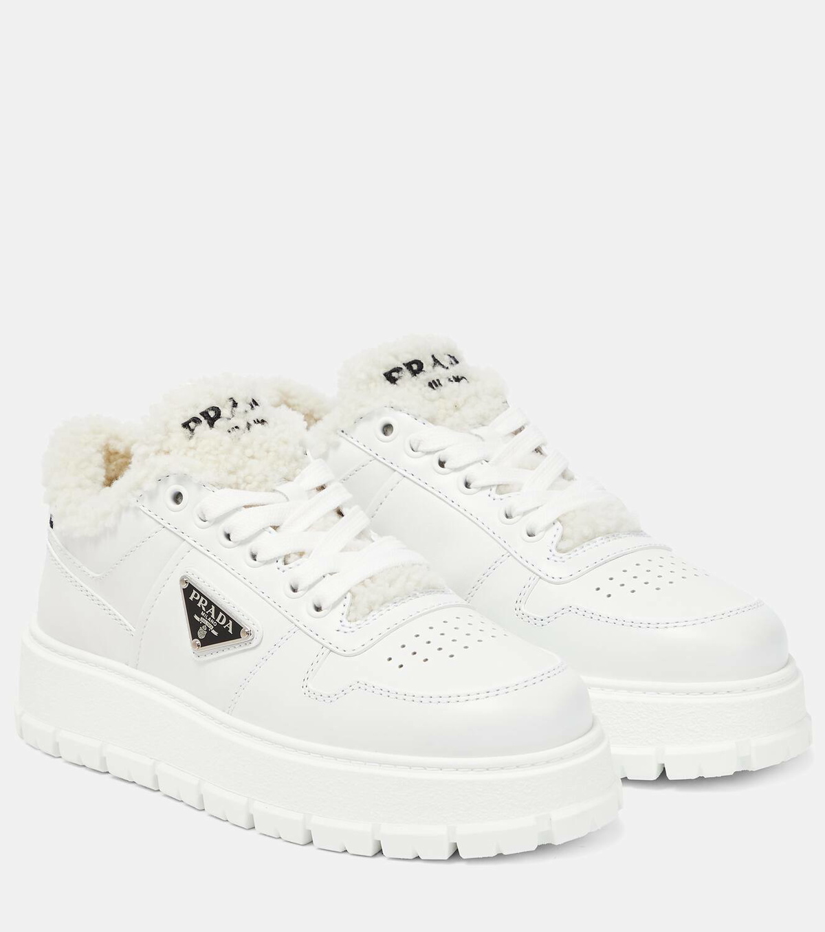 Prada Shearling-lined platform sneakers Prada
