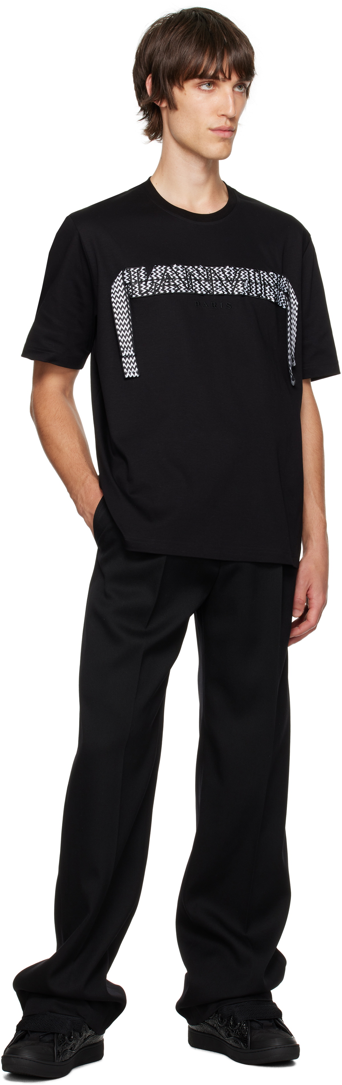 Lanvin Black Curb Lace T-shirt Lanvin