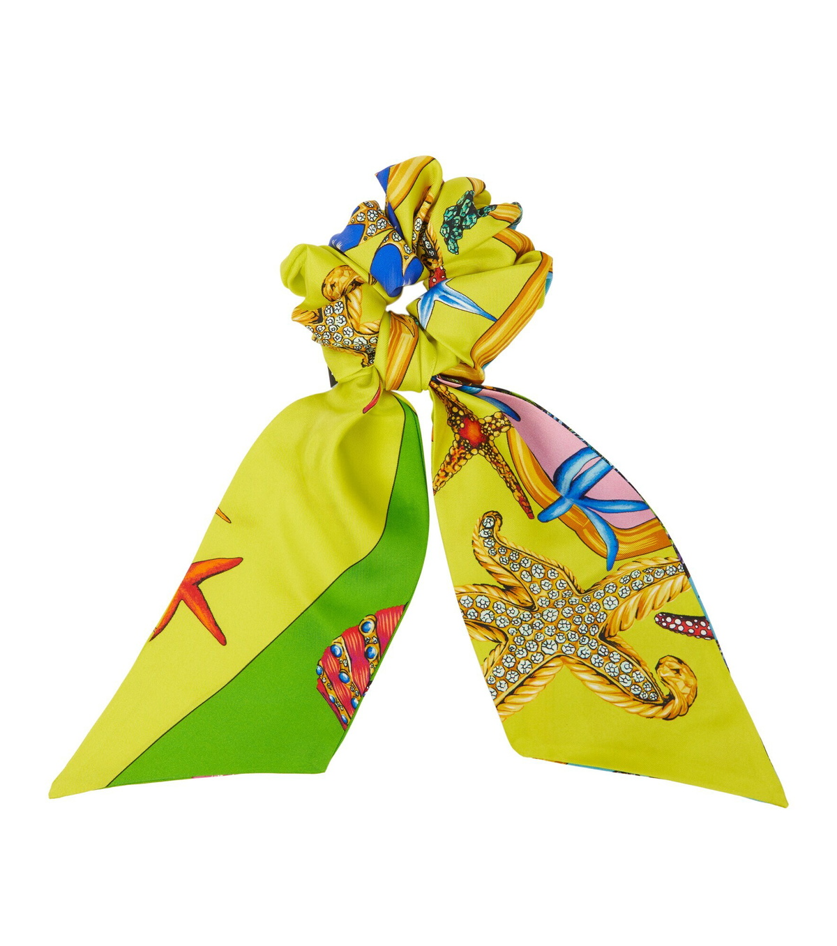 Versace - Trésor de la Mer printed silk twill scrunchie Versace