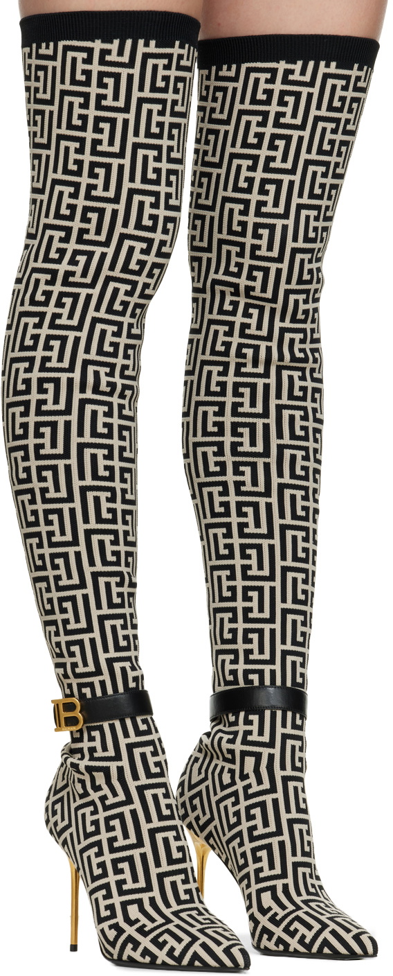 Balmain White Raven Tall Boots Balmain