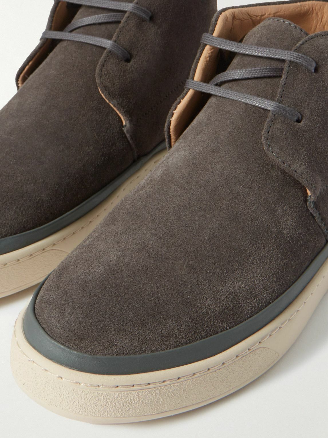 Mulo - Waxed-Suede Desert Boots - Gray Mulo
