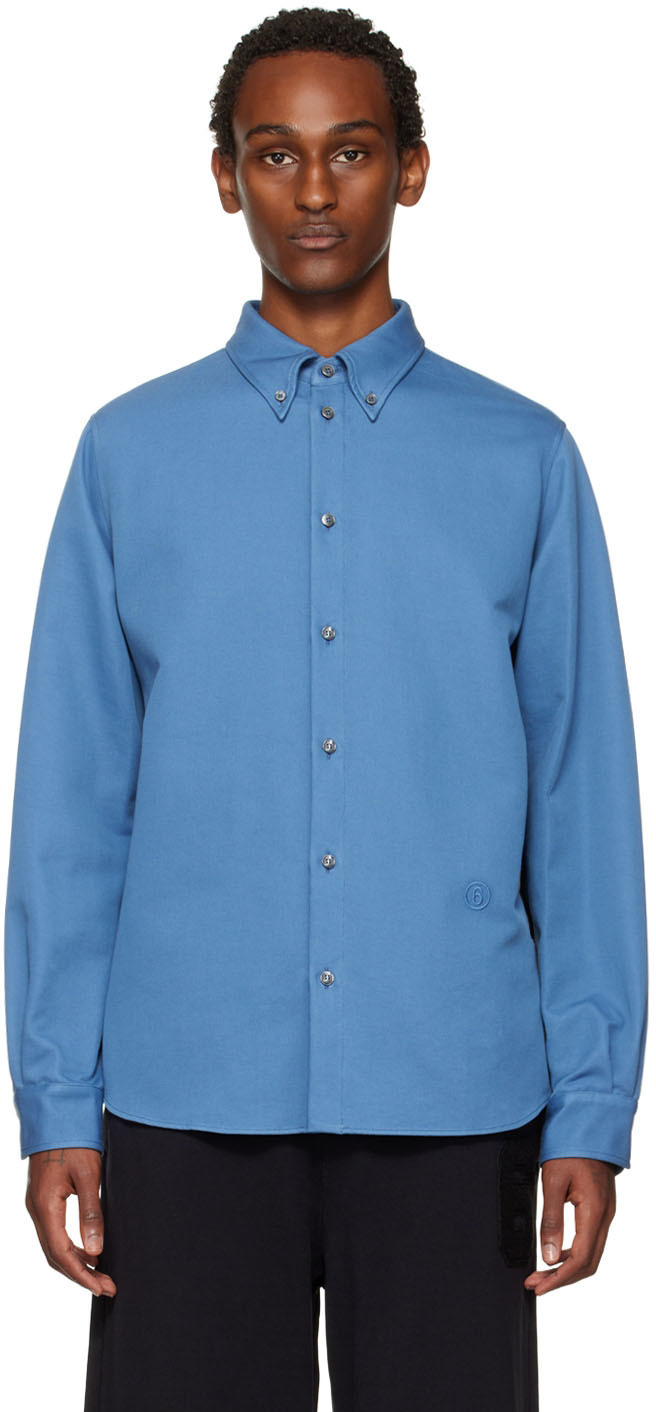 MM6 Maison Margiela Blue Embroidered Shirt MM6 Maison Margiela