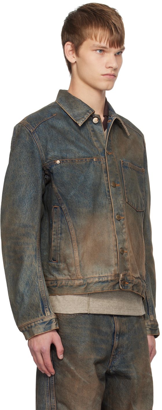 NVRFRGT Brown Faded Denim Jacket NVRFRGT