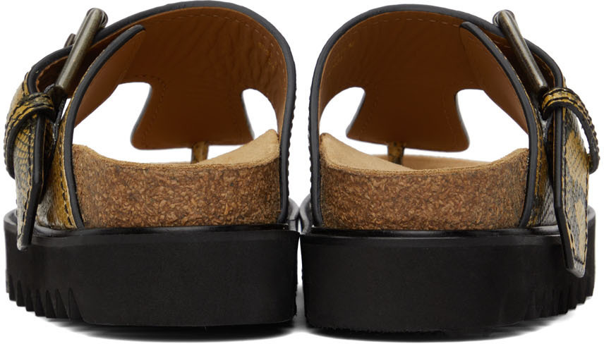 Acne Studios Yellow Snake Flat Sandals Acne Studios