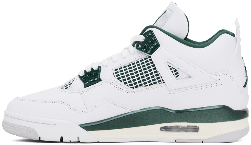 Nike Jordan White & Green Air Jordan 4 Sneakers Nike Jordan Brand
