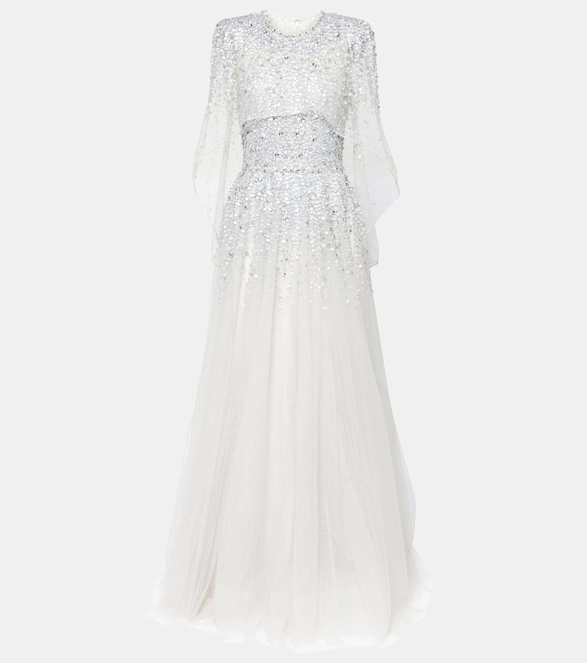 Jenny Packham Osha embellished caped tulle gown Jenny Packham