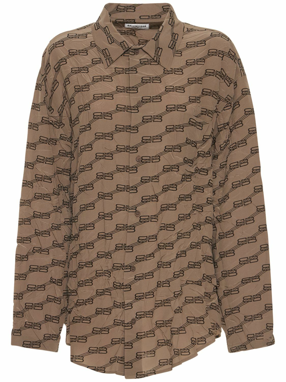 BALENCIAGA - Monogram Logo Printed Pajama Shirt Balenciaga