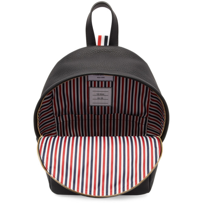 Thom Browne Black Leather Small Unstructured Backpack Thom Browne