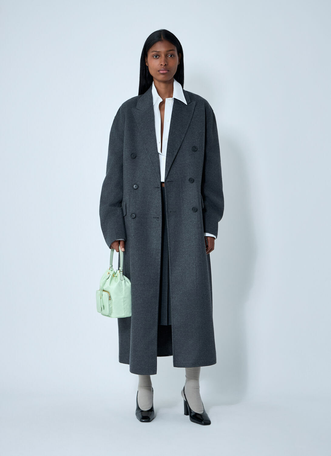 Prada Long Wool-Blend Coat Prada