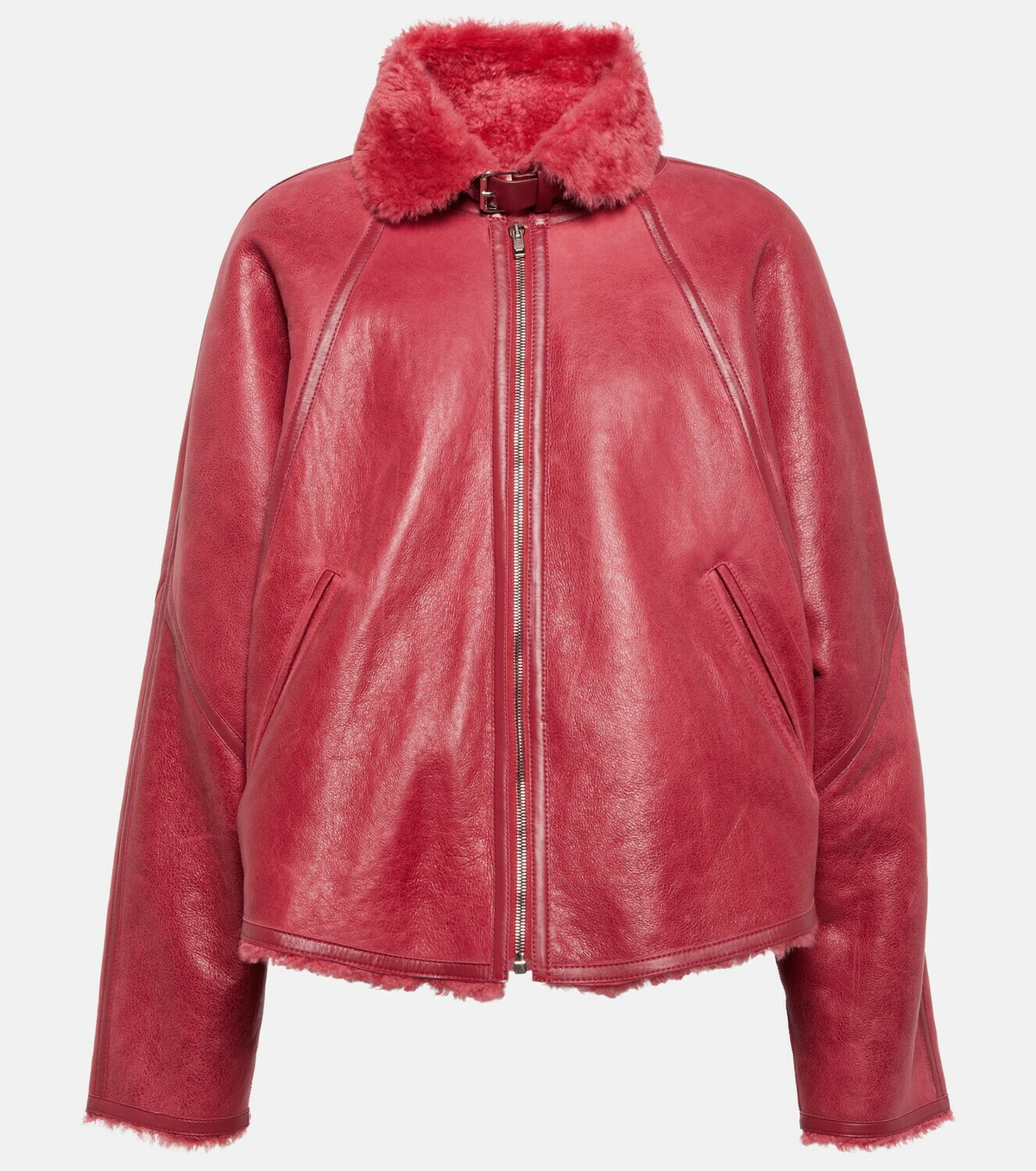 Isabel Marant Acassy shearling-trimmed leather jacket Isabel Marant