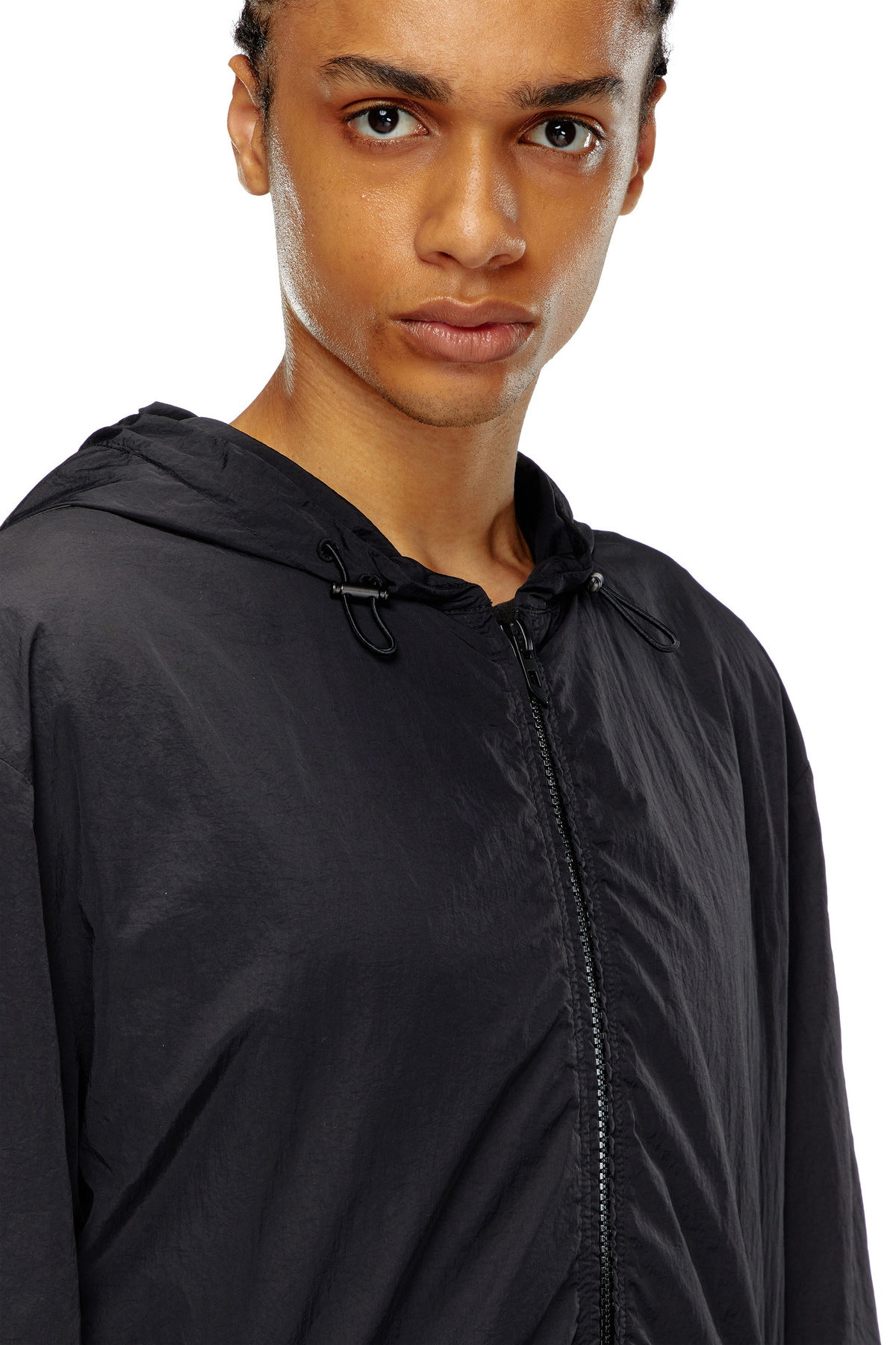 Diesel Windbreaker in recycled shell - Jackets Mens in Black Diesel