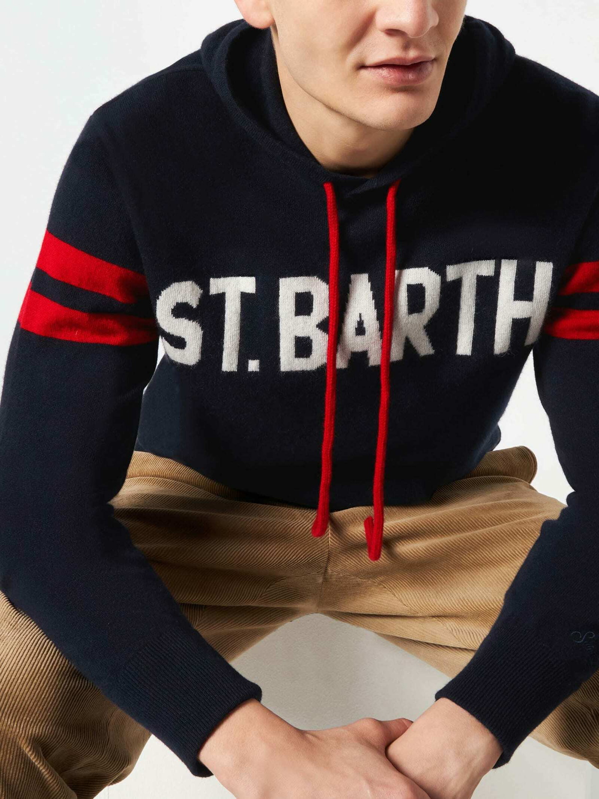 MC2 Saint Barth Knitted Hoodie With St. Barth Print MC2 Saint Barth