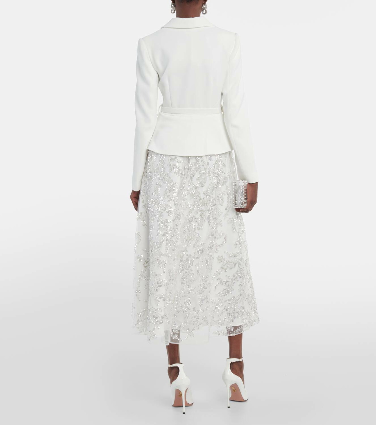 Self-Portrait Embellished ribbed-knit midi dress Self-Portrait