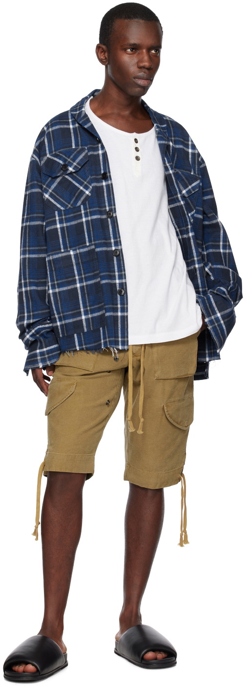 Greg Lauren White Buttoned Henley Greg Lauren