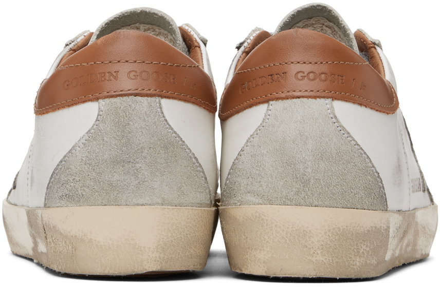 Golden Goose SSENSE Exclusive White & Brown Super-Star Sneakers Golden ...