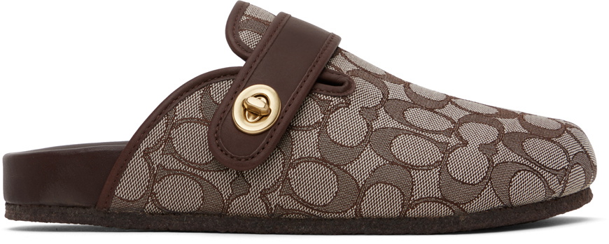 Coach 1941 Brown Signature Jacquard Clogs Coach 1941