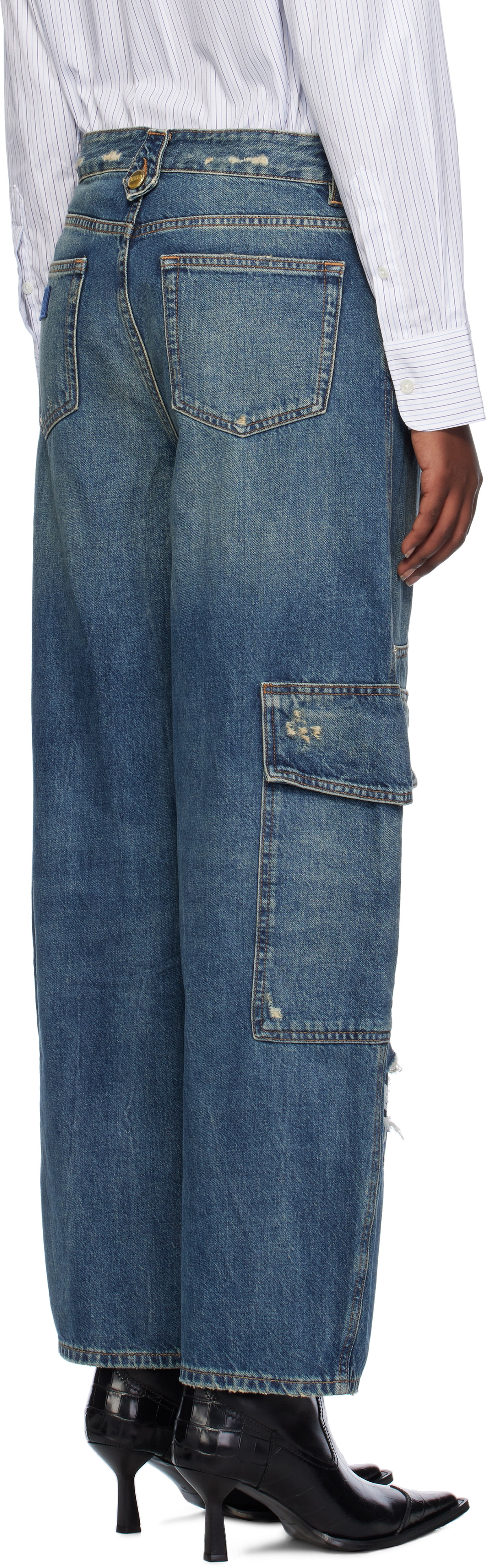 GANNI Blue Heavy Washed Carpenter Jeans GANNI