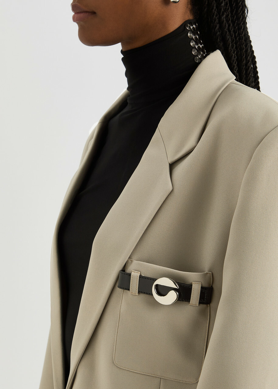 Coperni Logo-embellished Woven Blazer Beige Coperni