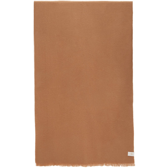 LOW CLASSIC Brown Wool Muffler Scarf Low Classic