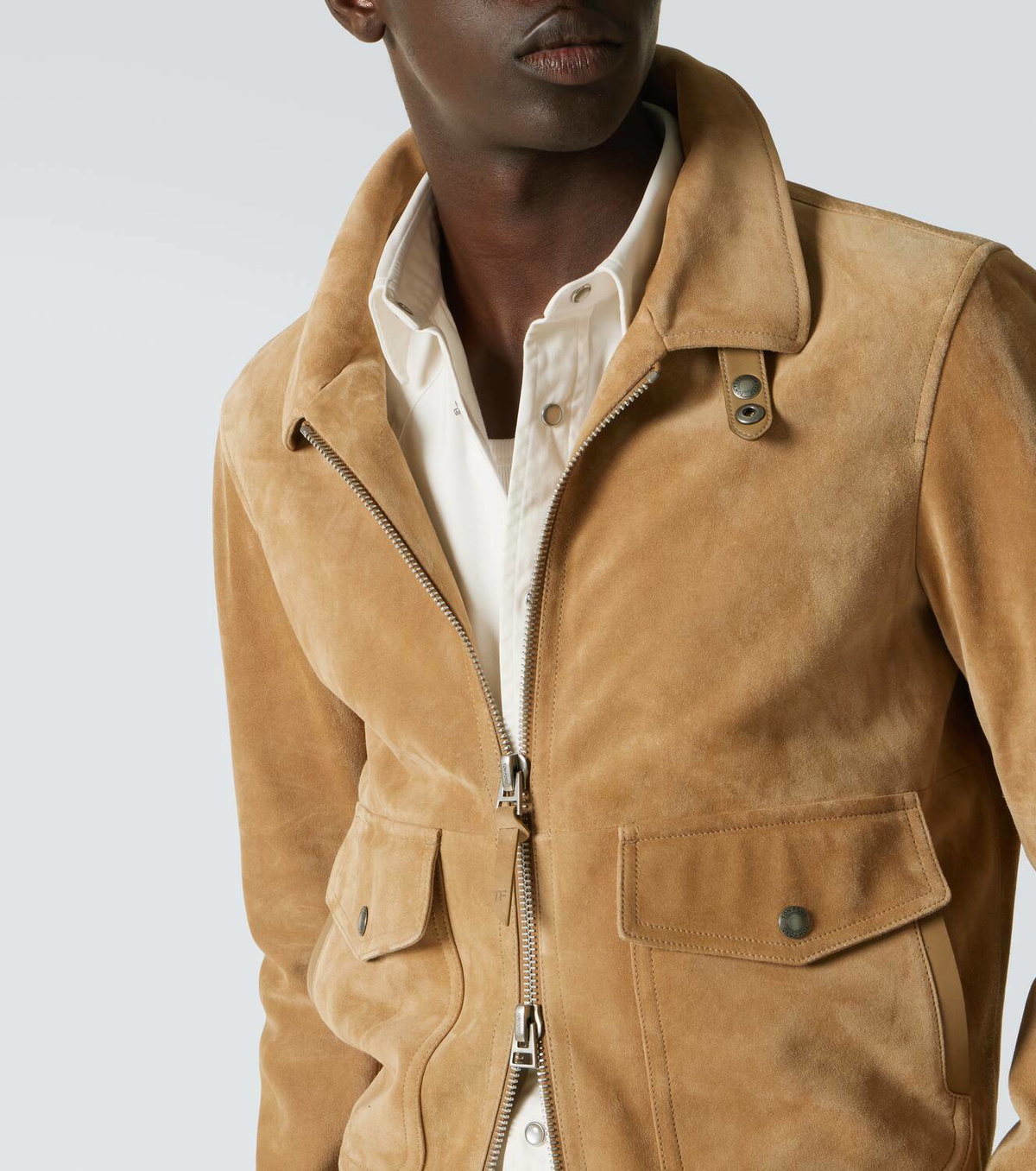 Tom Ford Shearling-trimmed suede blouson TOM FORD